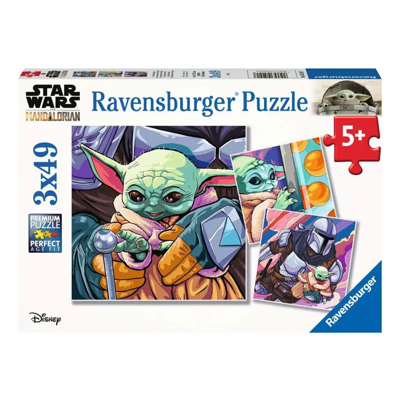 Puzzle Star Wars Baby Yoda Mandalorian 3x49 peças - Sumtek